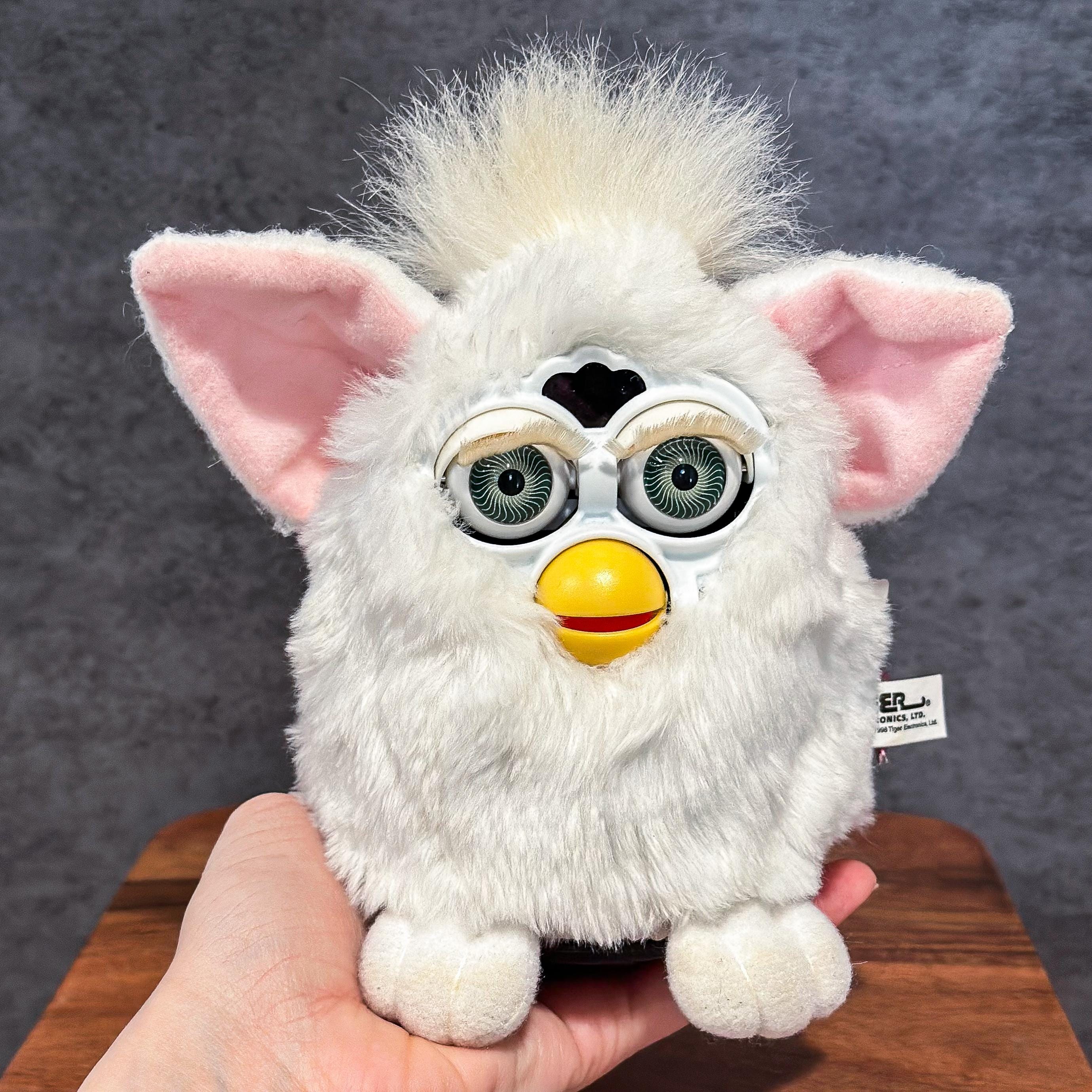 White Furby 1998 Snowball WORKING With Blue Eyes Plush Animal Rare ...
