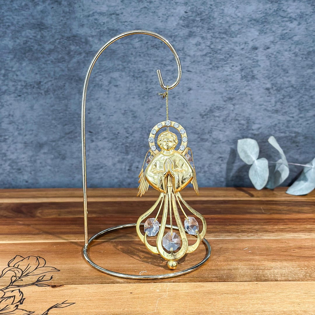 Vintage Millennium Angel Ornament: Gold-plated Metal With Crystals ...