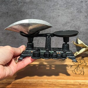 Vintage Miniature Cast Iron Scale Antique Balance Scale With Weights ...