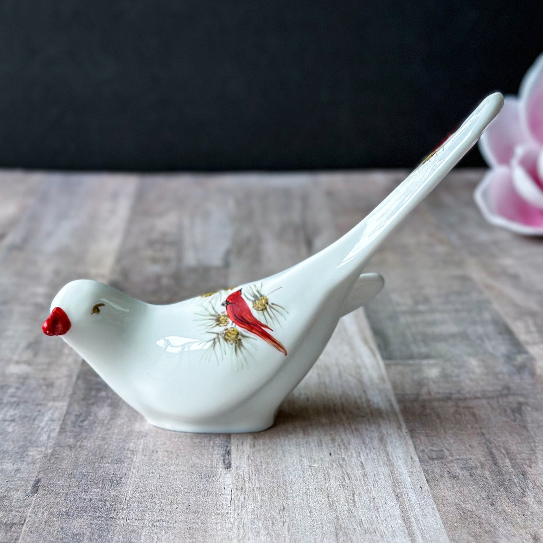 Vintage Fenton White Milk Glass Hand-painted Cardinal Figurine - Etsy