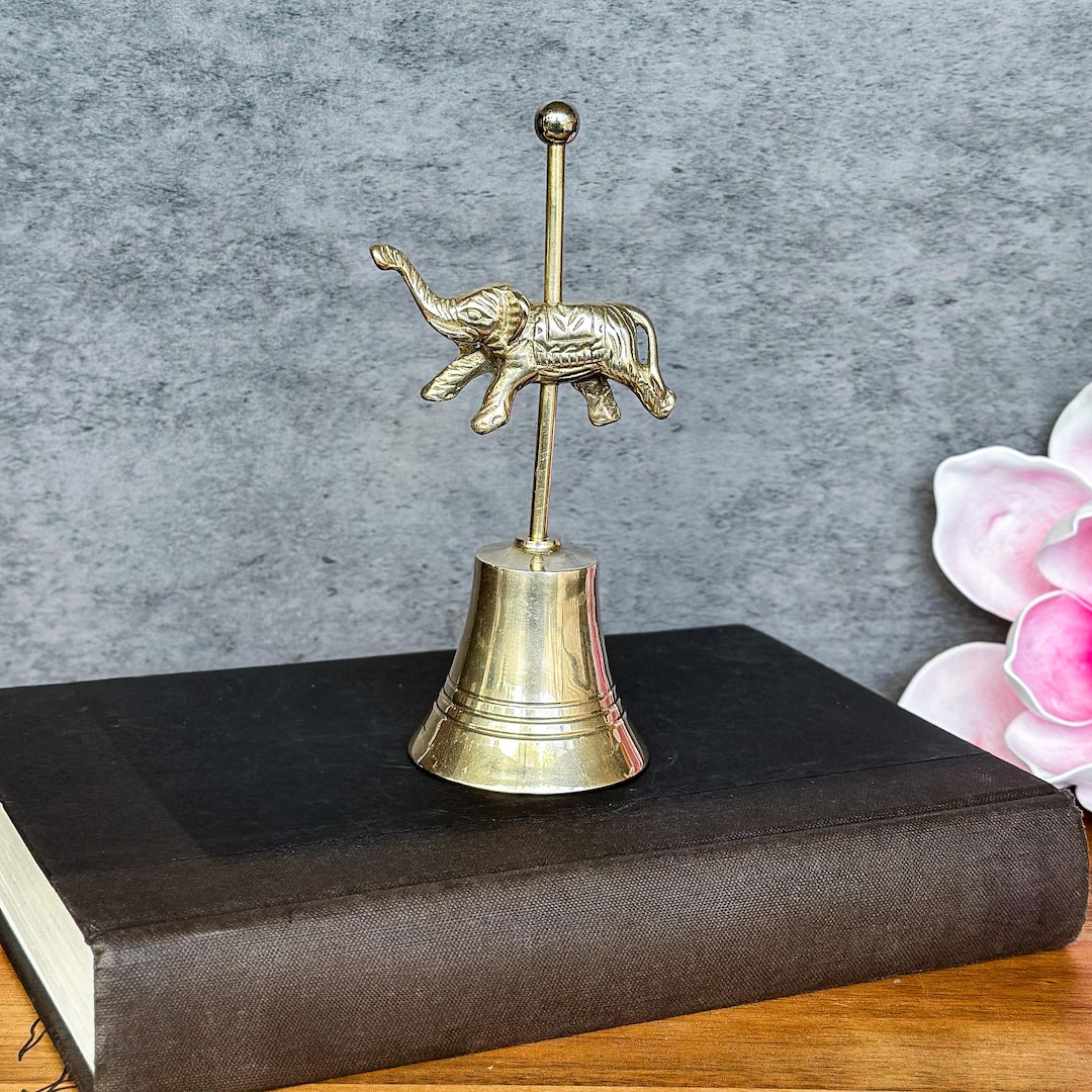 Vintage Brass Elephant Carousel Bell: Good Luck Decor - Etsy
