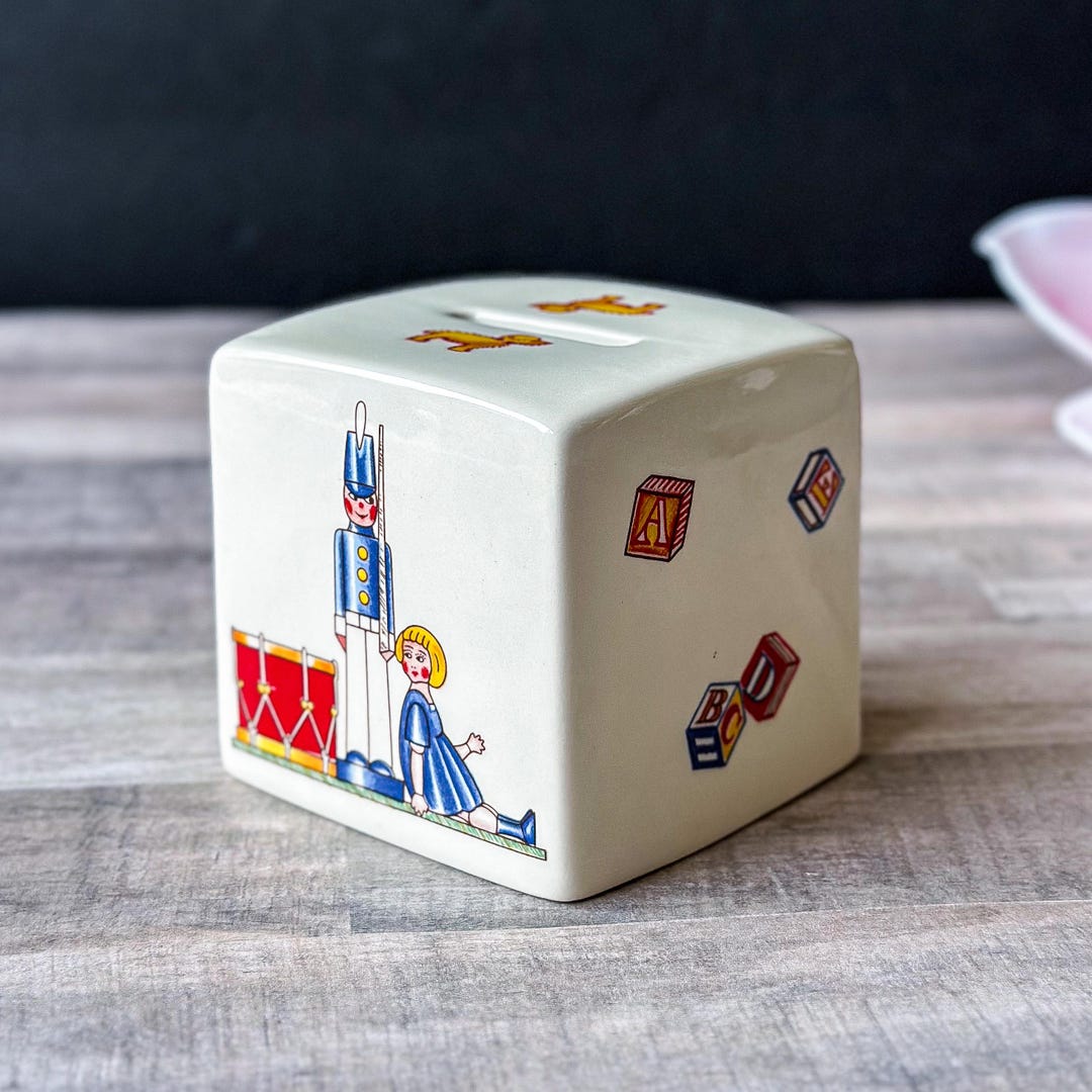 Vintage Mason’s for Tiffany & Co. Ceramic Toy Cube Bank Made in England ...