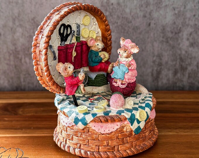 Charming Vintage Animated Music Box Mice Sewing Machine - Etsy