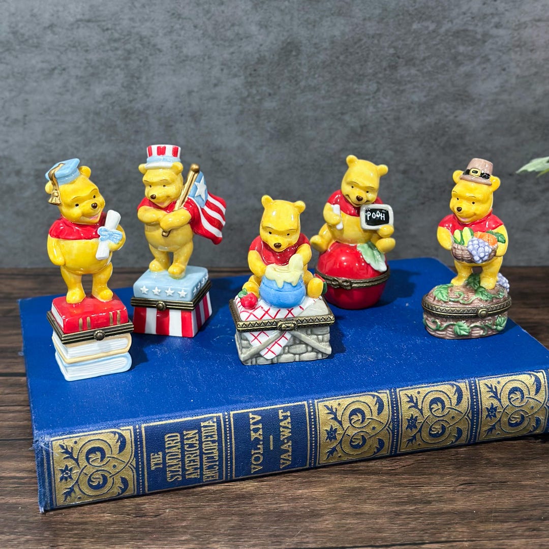 Vintage Disney Winnie the Pooh Enamel Trinket Box Figurine – Ceramic ...