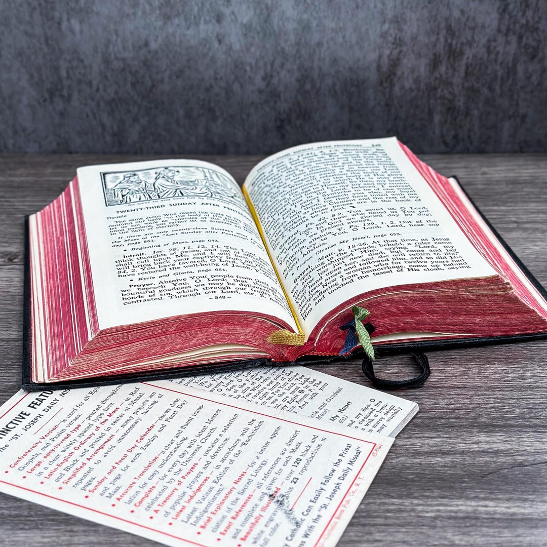 Vintage 1957 St. Joseph Daily Missal Catholic Church Mass Prayer ...