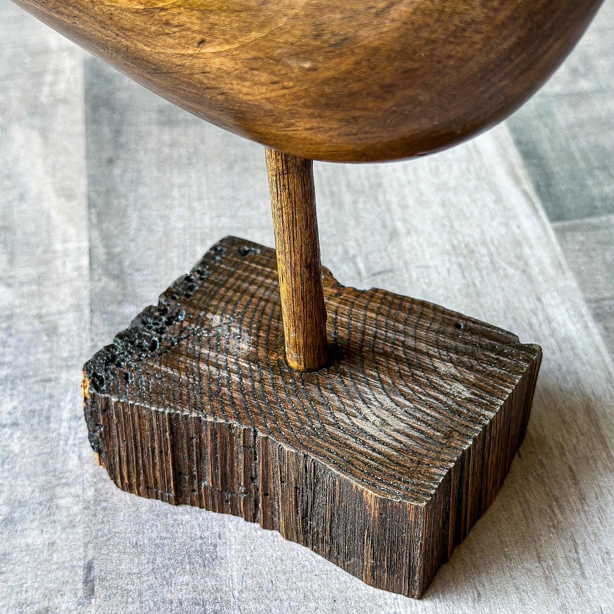 Vintage Hand-carved Wooden Wading Bird on Plinth - Etsy