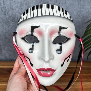 Vintage Clay Art Musical Notes Mask Plaque 80s Ceramic Mask Vintage ...