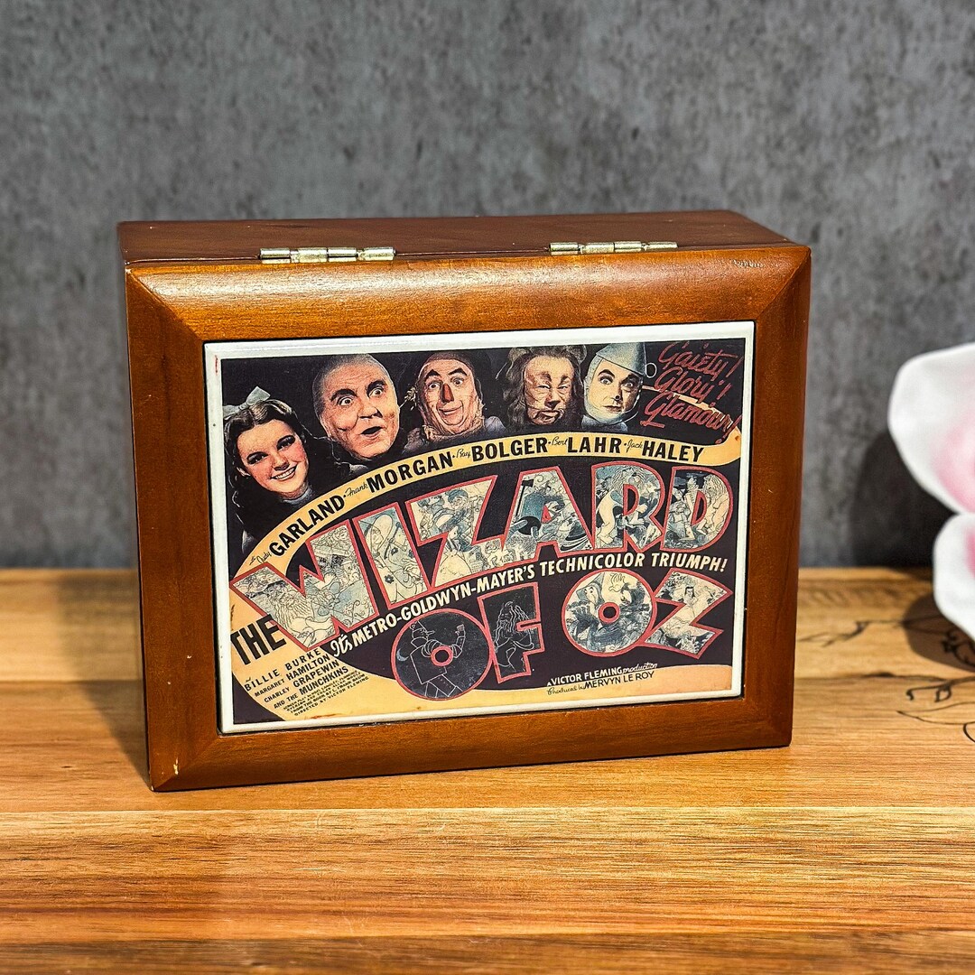 Vintage the Wizard of Oz Music Box Wooden Jewelry Holder With Red ...