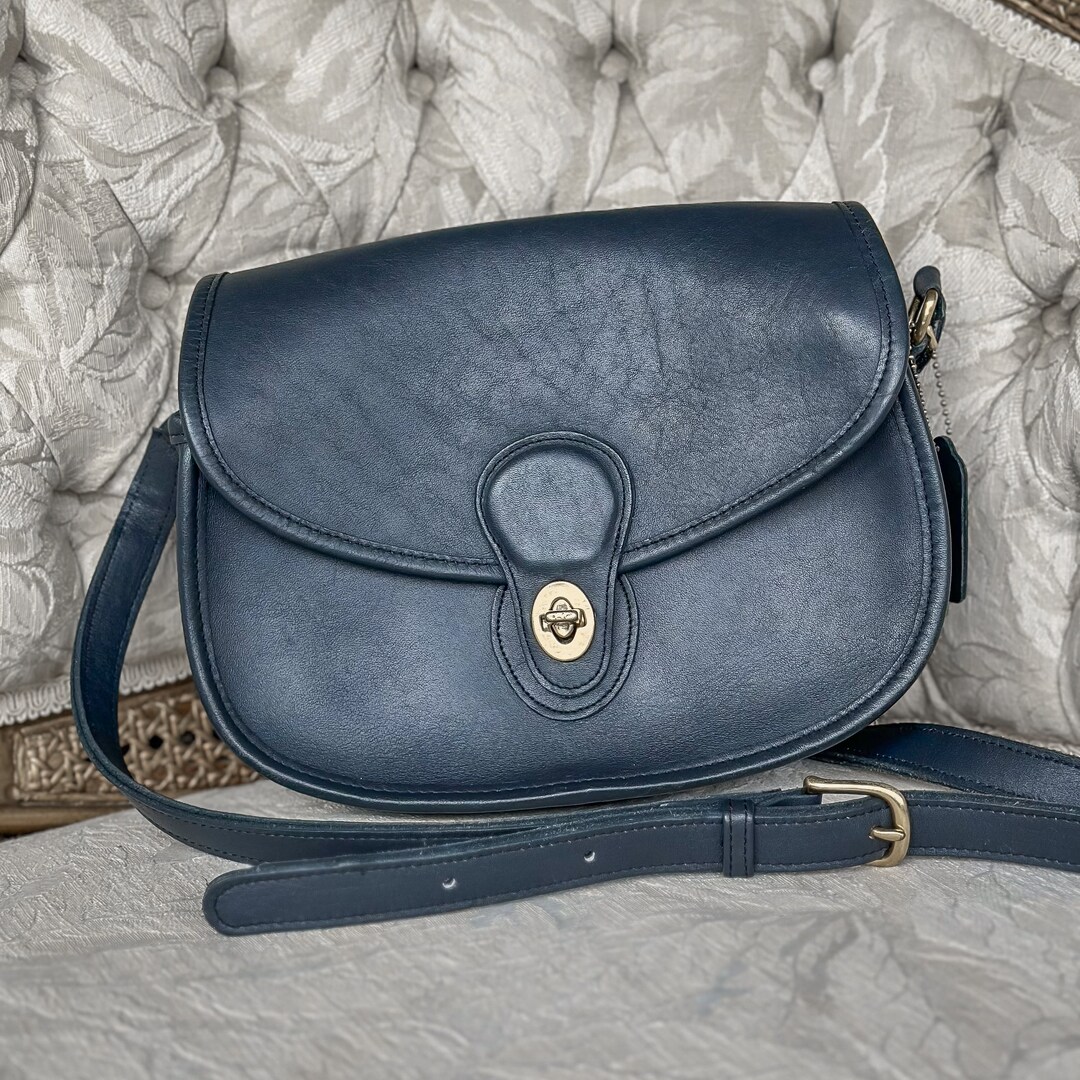 Vintage Coach Prairie Crossbody Bag in Navy - R3J-9954 - Made in USA - Etsy