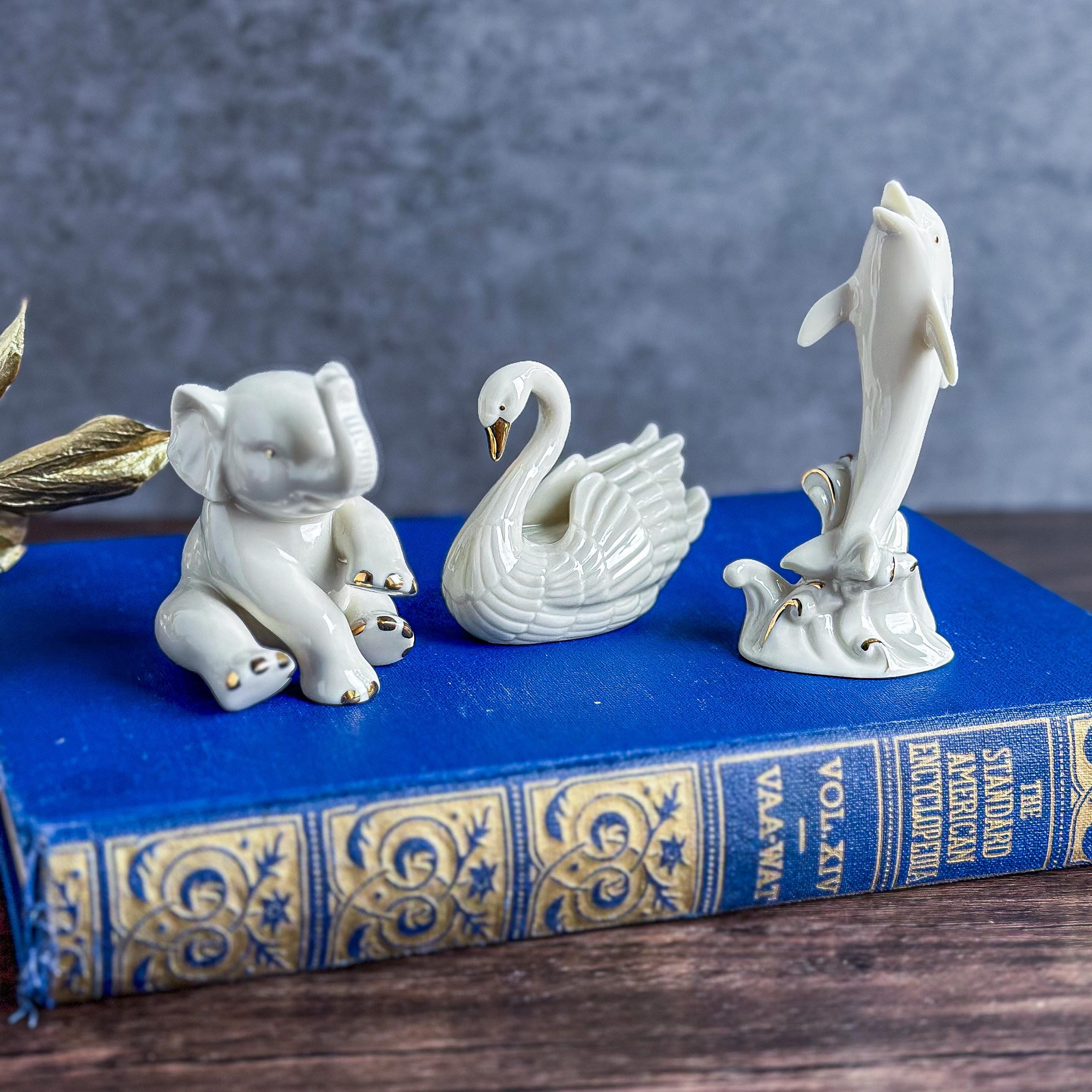 Pick One Vintage Lenox Animal Figurines: Swan, Elephant, Dolphin - Bone ...