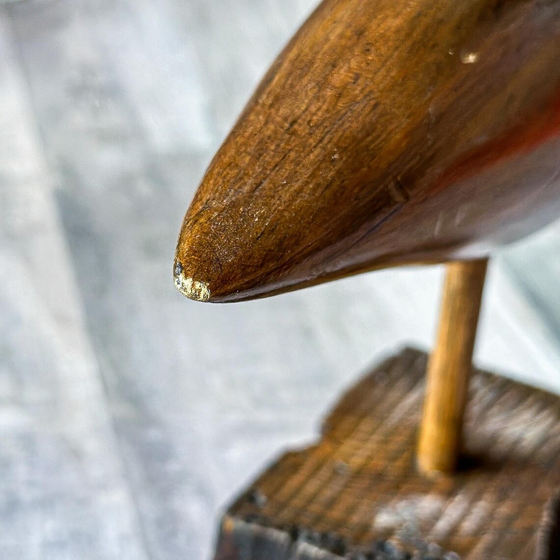 Vintage Hand-carved Wooden Wading Bird on Plinth - Etsy