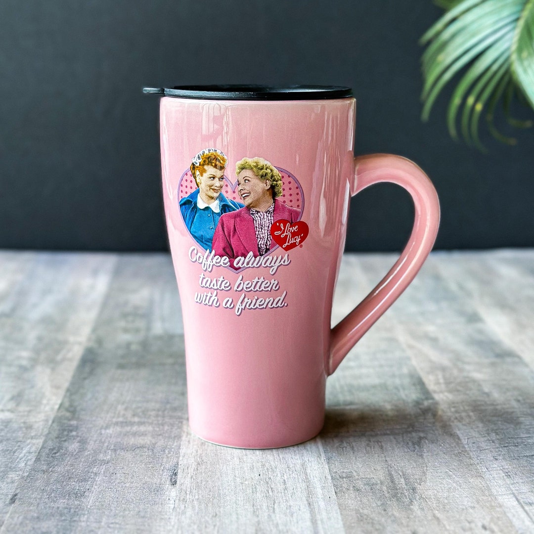I Love Lucy Collectible Coffee Mug Lucille Ball & Ethel Mertz Pink ...