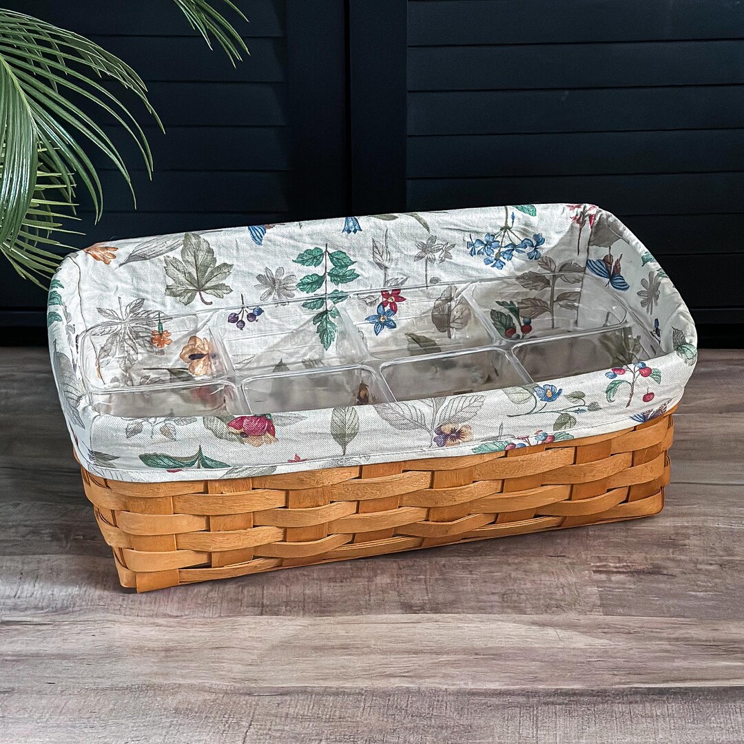 Vintage Longaberger Vanity Basket With Floral Liner Handcrafted ...