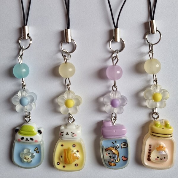 Handmade Cow and Milk Bottle Keychain Calf, Strawberry, Milkshake ...