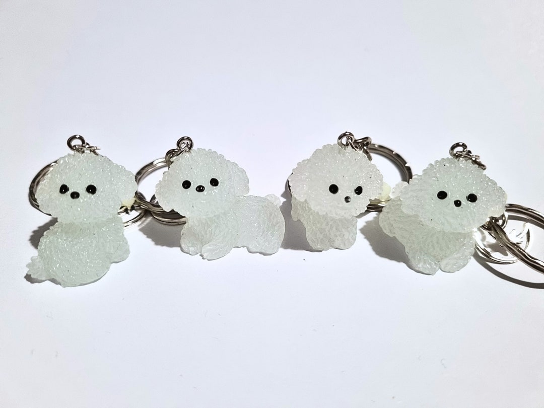 Glow in the Dark Puppy Keychain | Handmade, Keyring, Cute, Shih Tzu ...