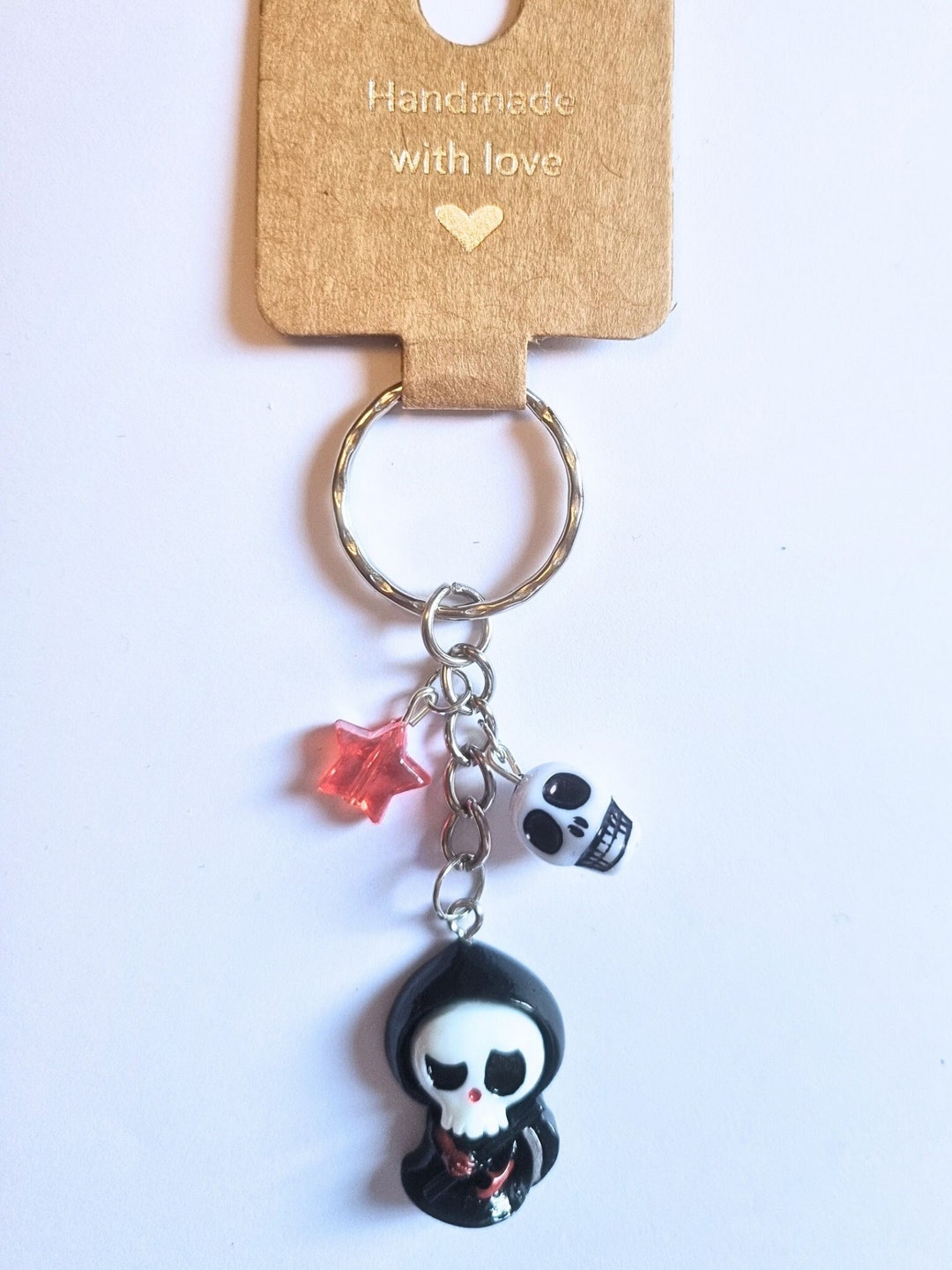 Handmade Death With Red Skythe Keyring Ghoul, Halloween, Spooky Season ...