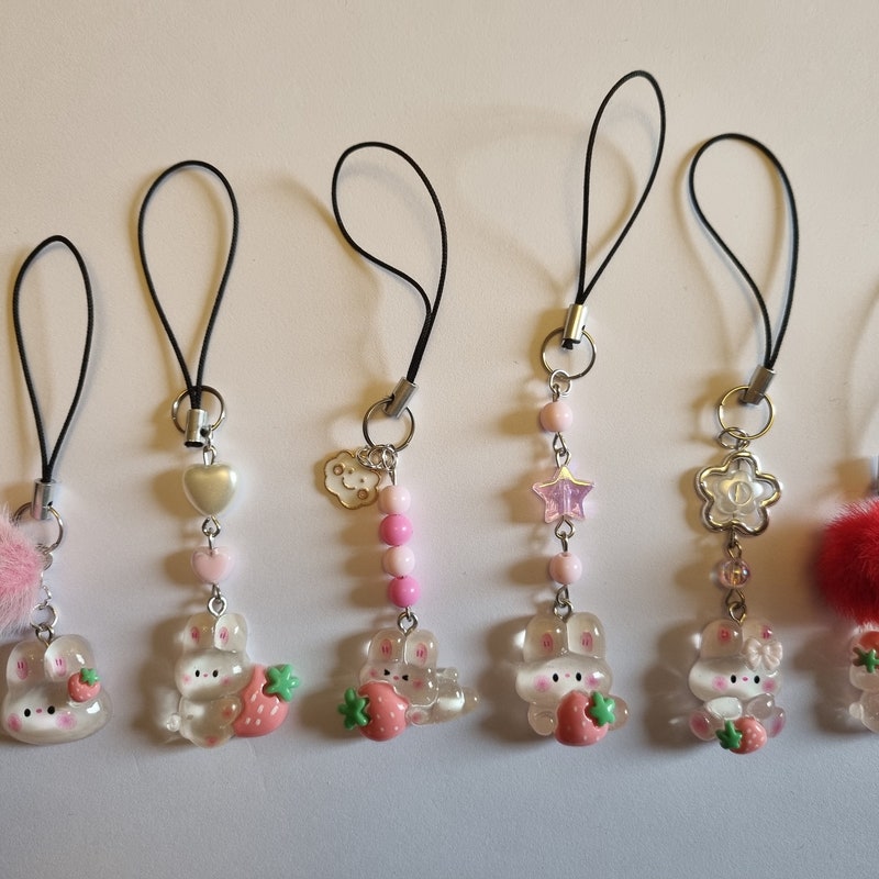 Rabbit Phone Charm - Etsy