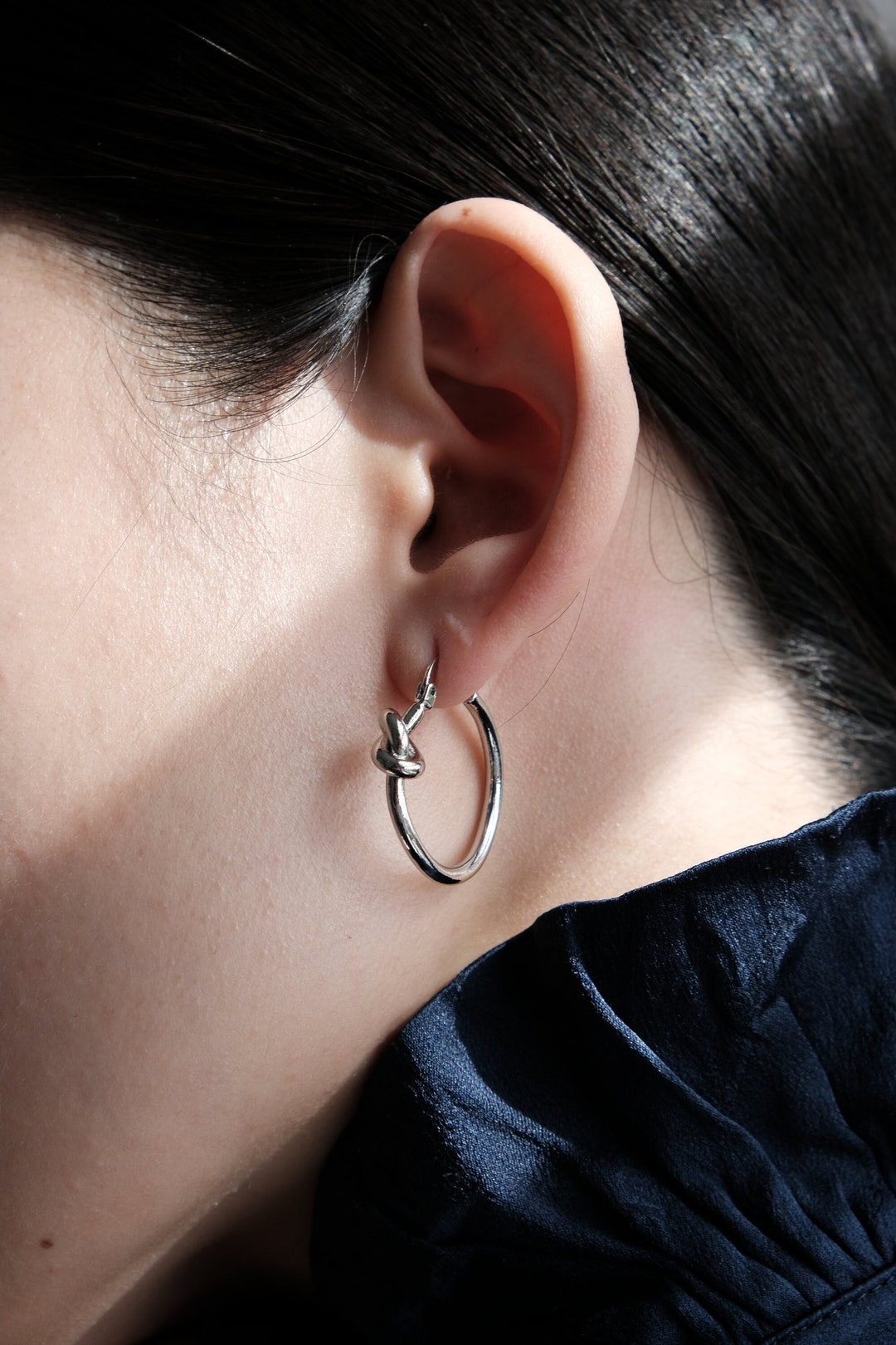 Simple Geometric Round Hoop Earring | Gold Bold Creole Silver Hoop ...