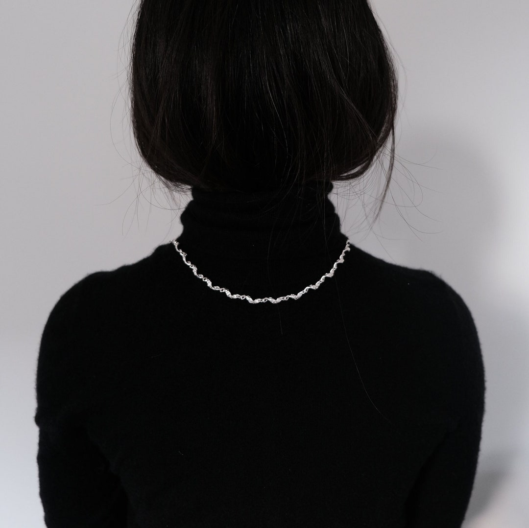 Sterling Silver Twist Chain | Sparkling Twisted Necklace | Elegant ...