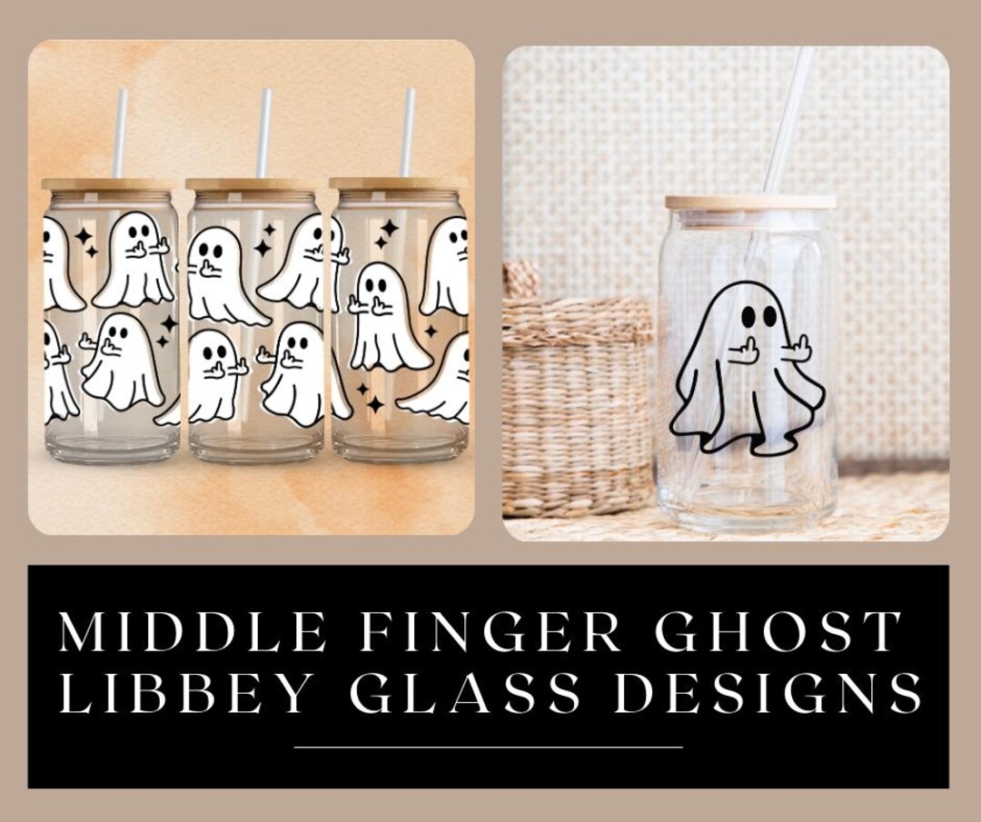 Middle Finger Ghost Libbey Glass Designs - Etsy