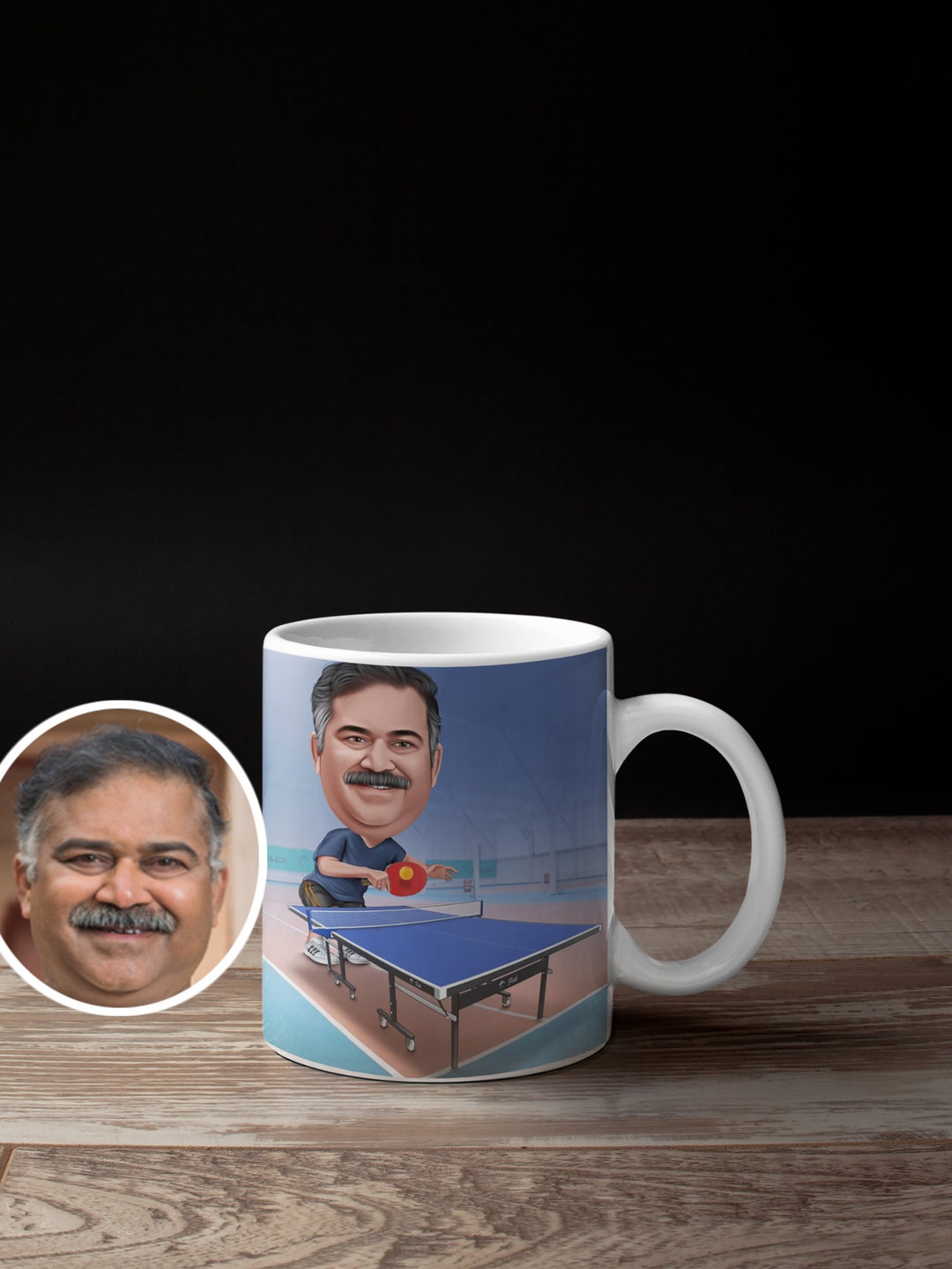 Custom Ceramic Ping Pong Table Tennis Coffee Mug, Personalized Cartoon ...