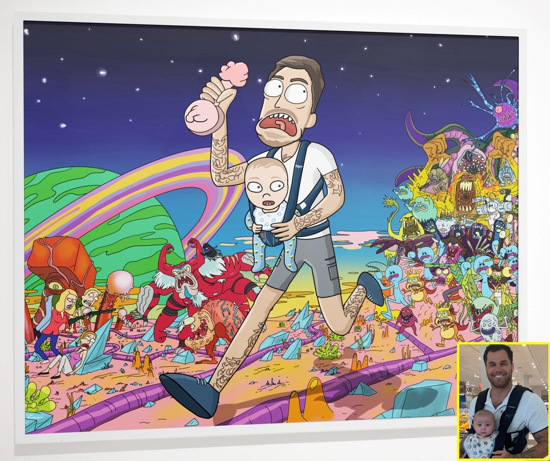 Rick Family Character Painting, Cartoon Photo Customize, Family Cartoon ...