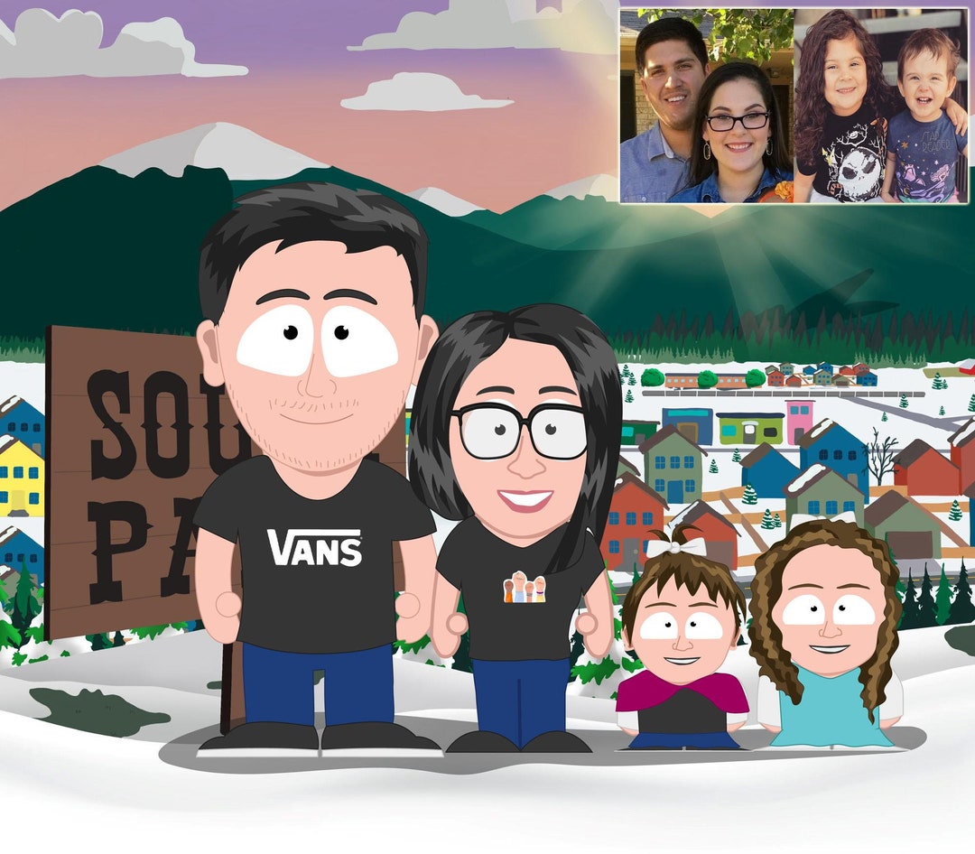 Custom South Cartoon Portrait Illustration, Creative Personalized Gifts ...