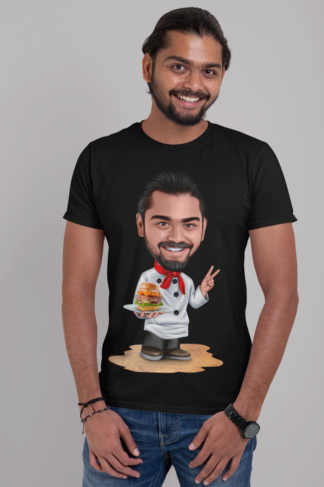Custom Chef Cooking Shirt, Face Shirt, Caricature Shirt, Funny Graphic ...
