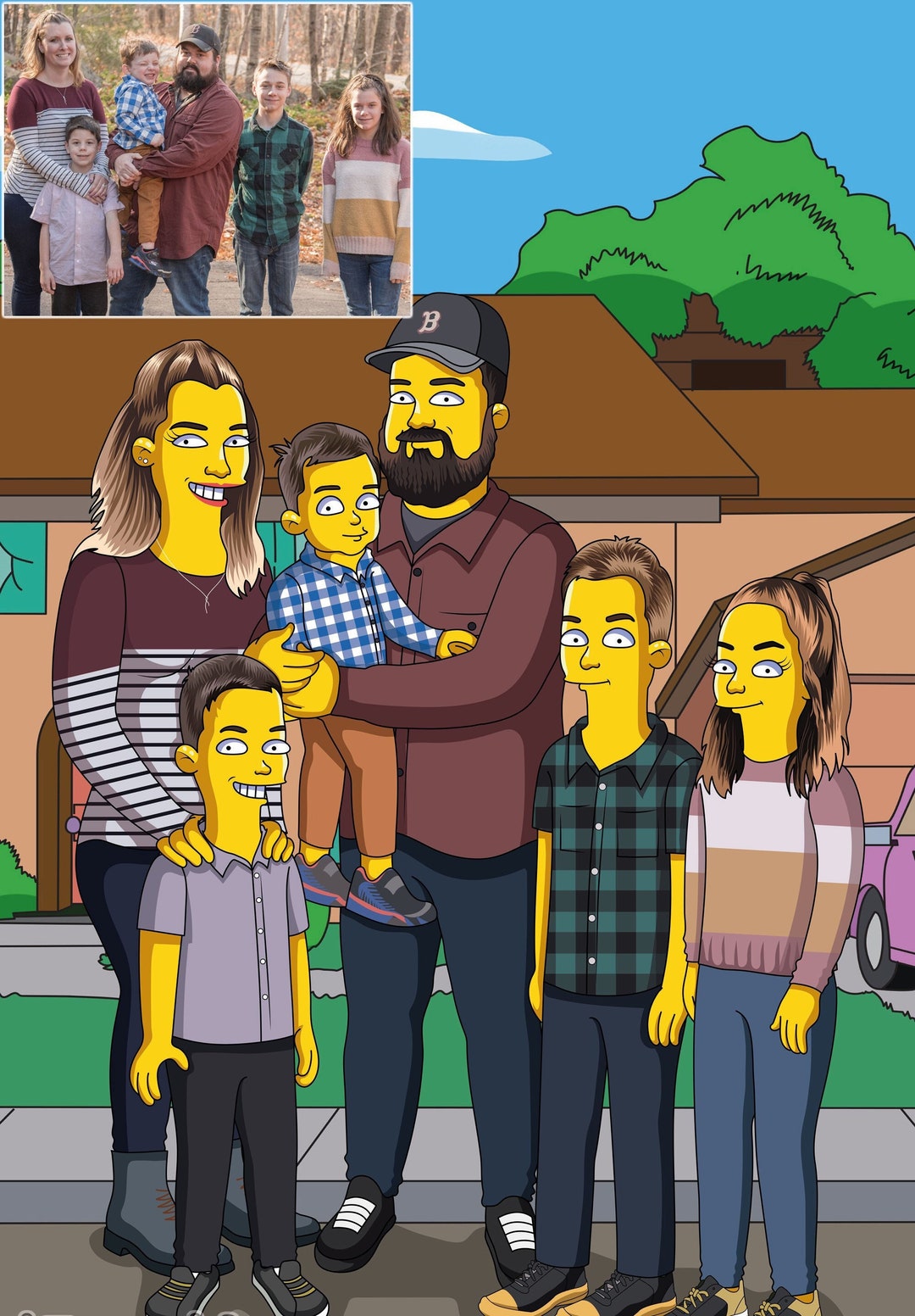 Custom Cartoon Family Portraits, Drawing From Photo, Personalized ...