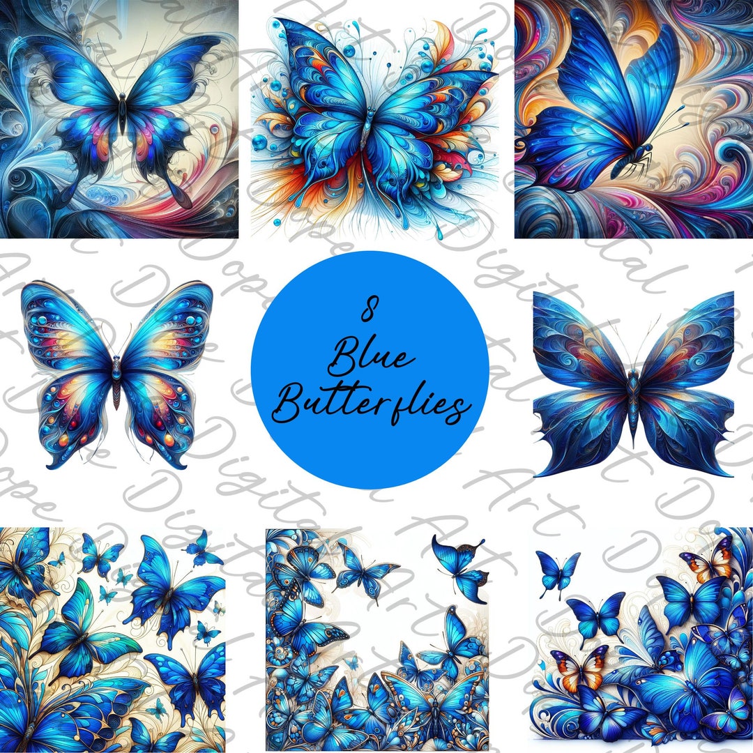 8 High Quality Images of Blue Butterflies - Etsy