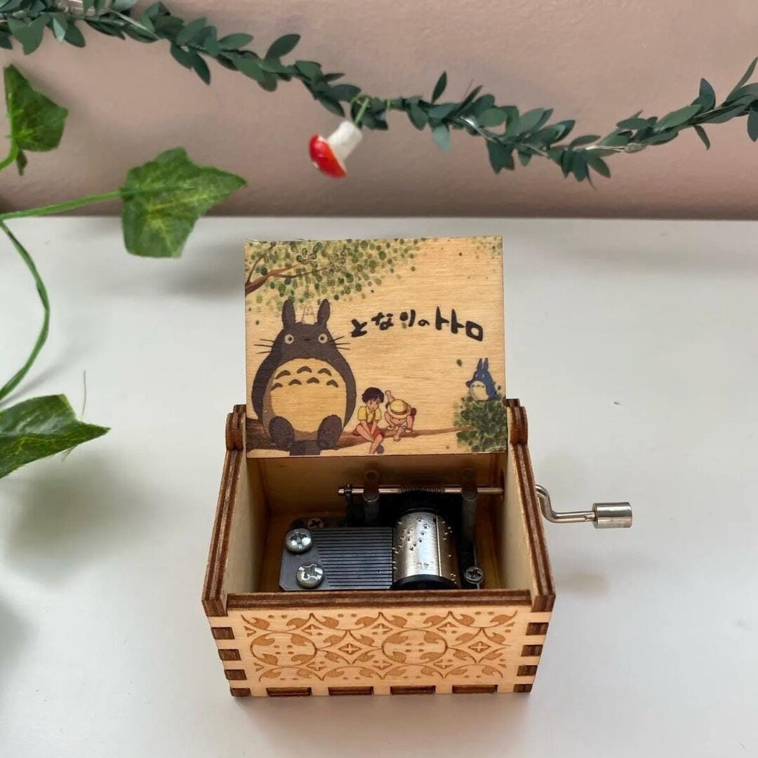 Totoro Studio Ghibli Music Box Anime Lover Wind-up Handmade Wooden ...