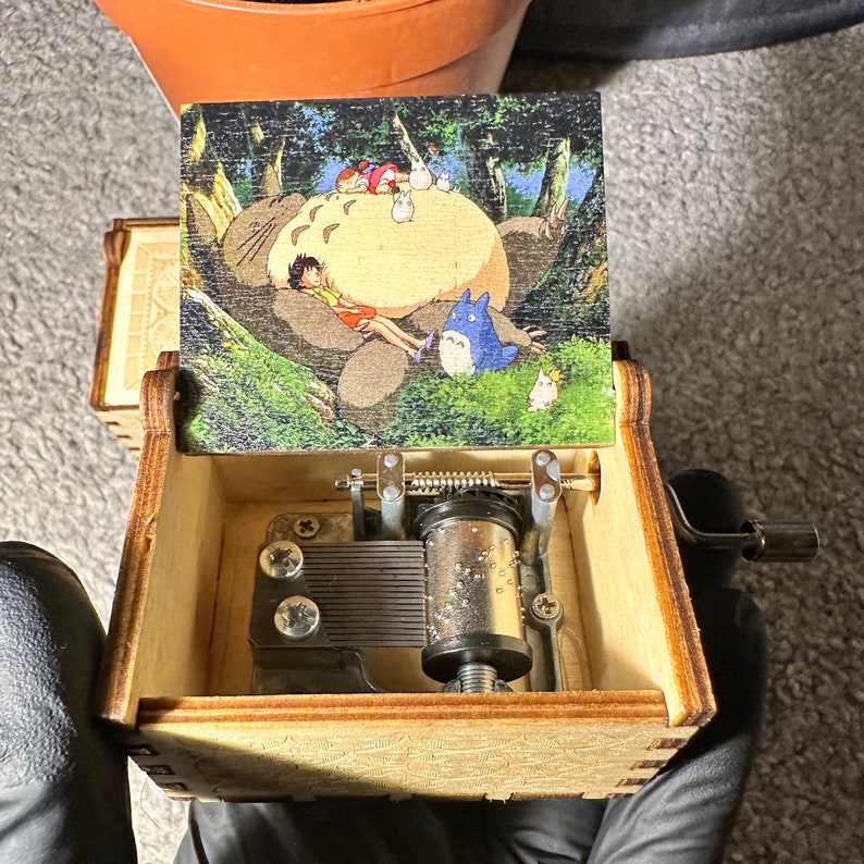 Totoro Studio Ghibli Music Box Anime Lover Wind-up Handmade Wooden ...