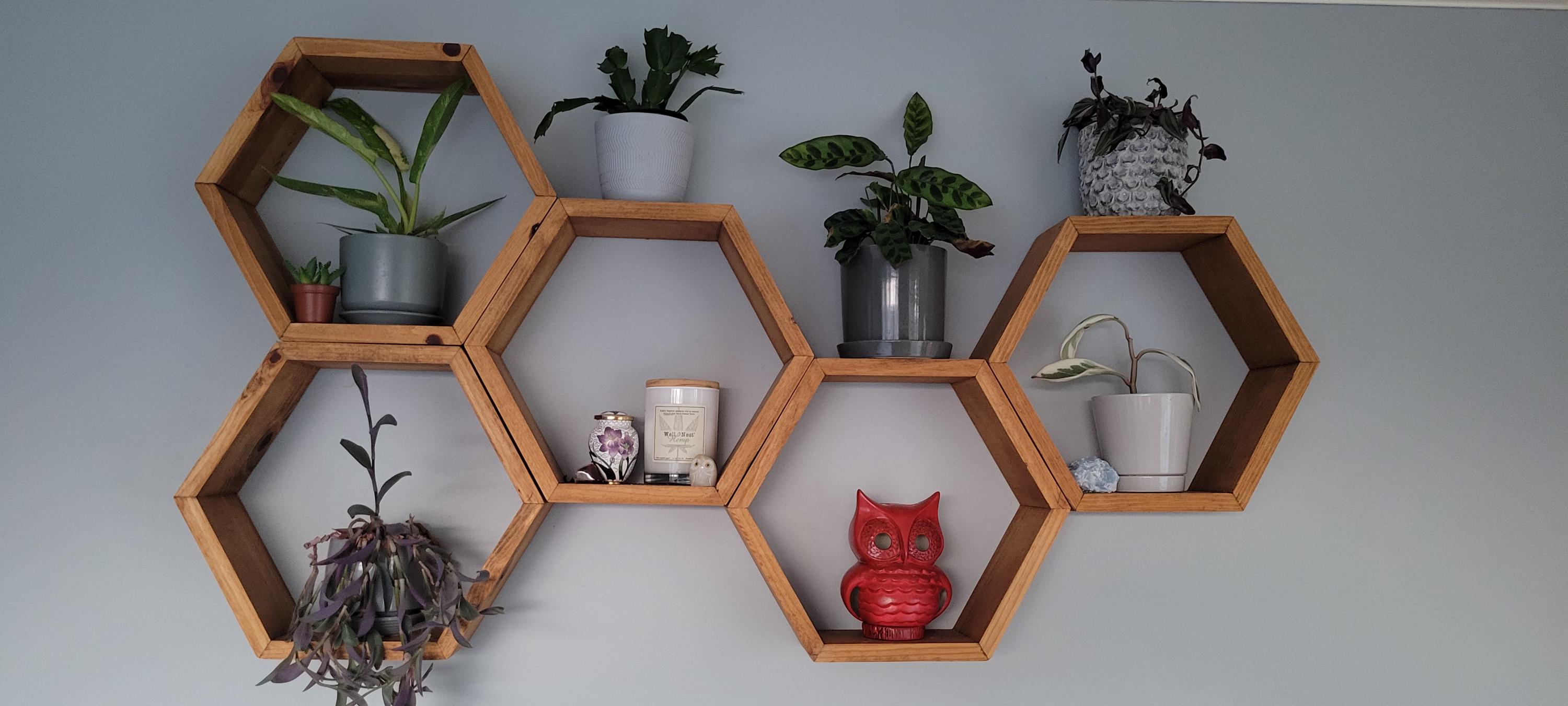 Modular Hexagon Floating Shelves - Set of 5 - Etsy