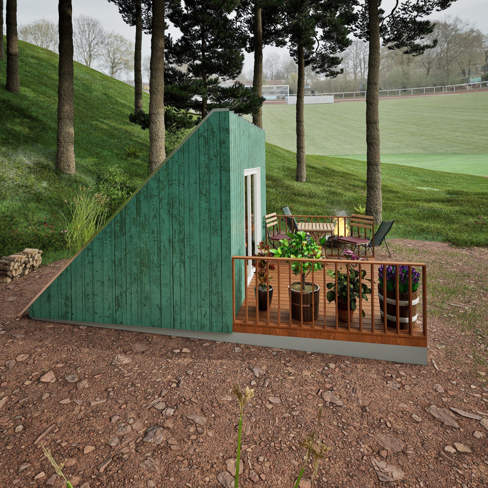 Easy to Build A Frame Cabin Plan, Very Small A Frame House, Changeable ...