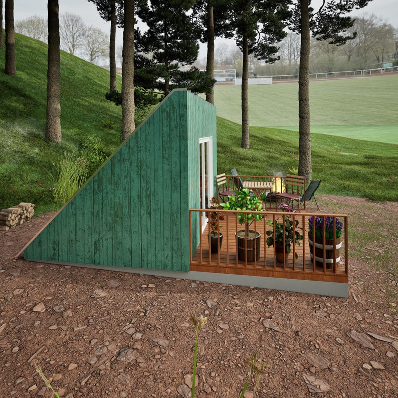 Easy to Build A Frame Cabin Plan, Very Small A Frame House, Changeable ...