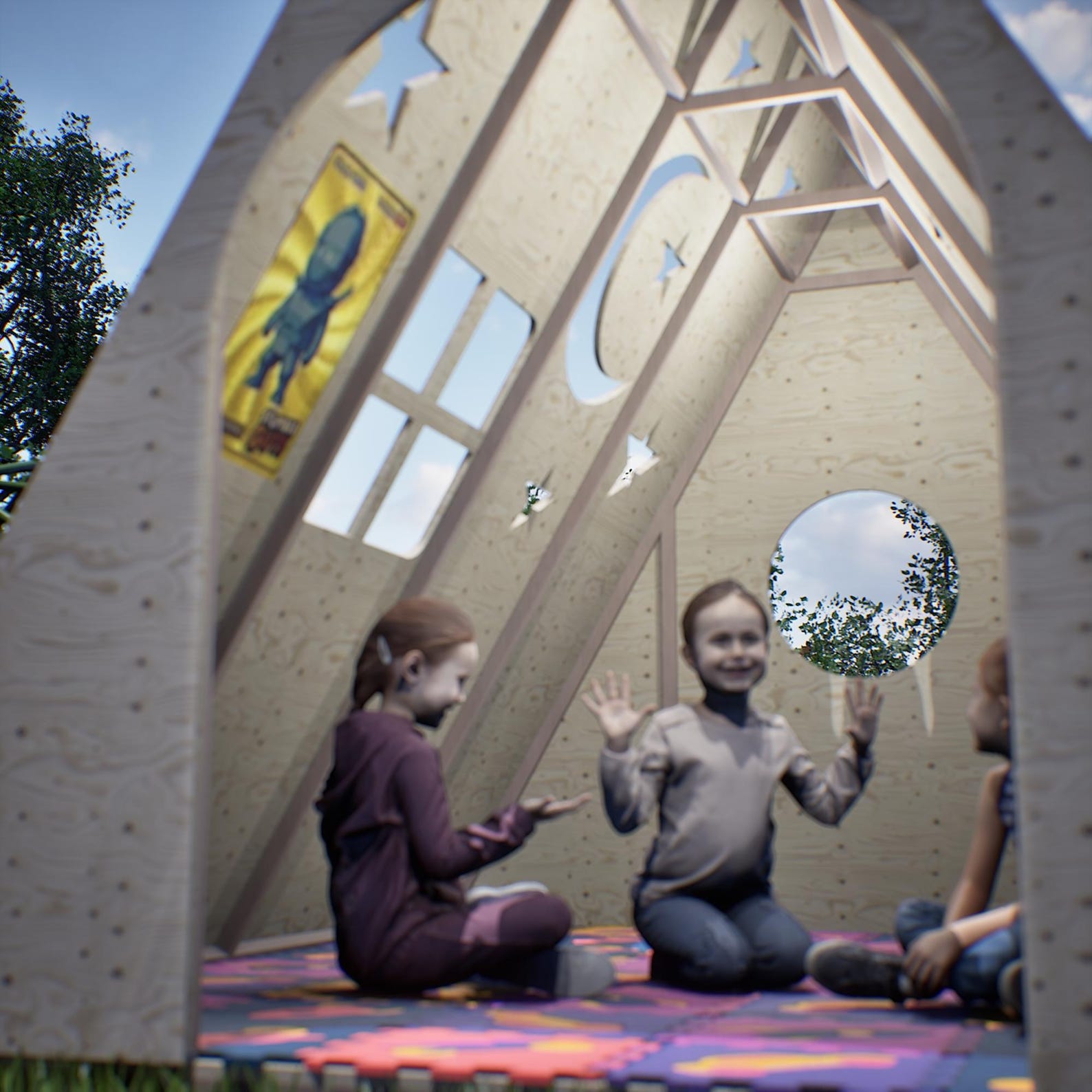 Play House Plan | 8x8 Triangle Playhouse Plan | A Frame Playhouse Plan ...