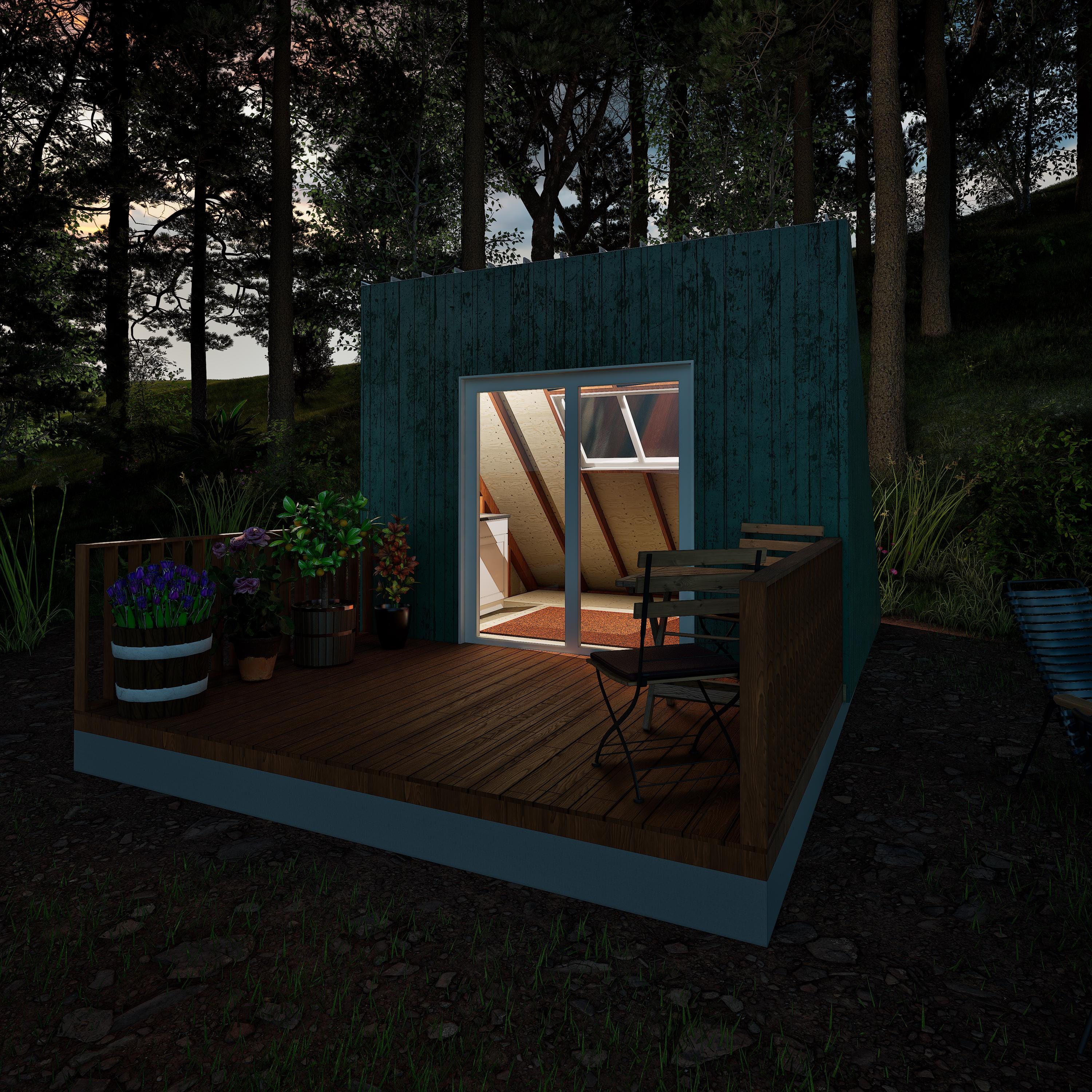 Easy to Build A Frame Cabin Plan, Very Small A Frame House, Changeable ...