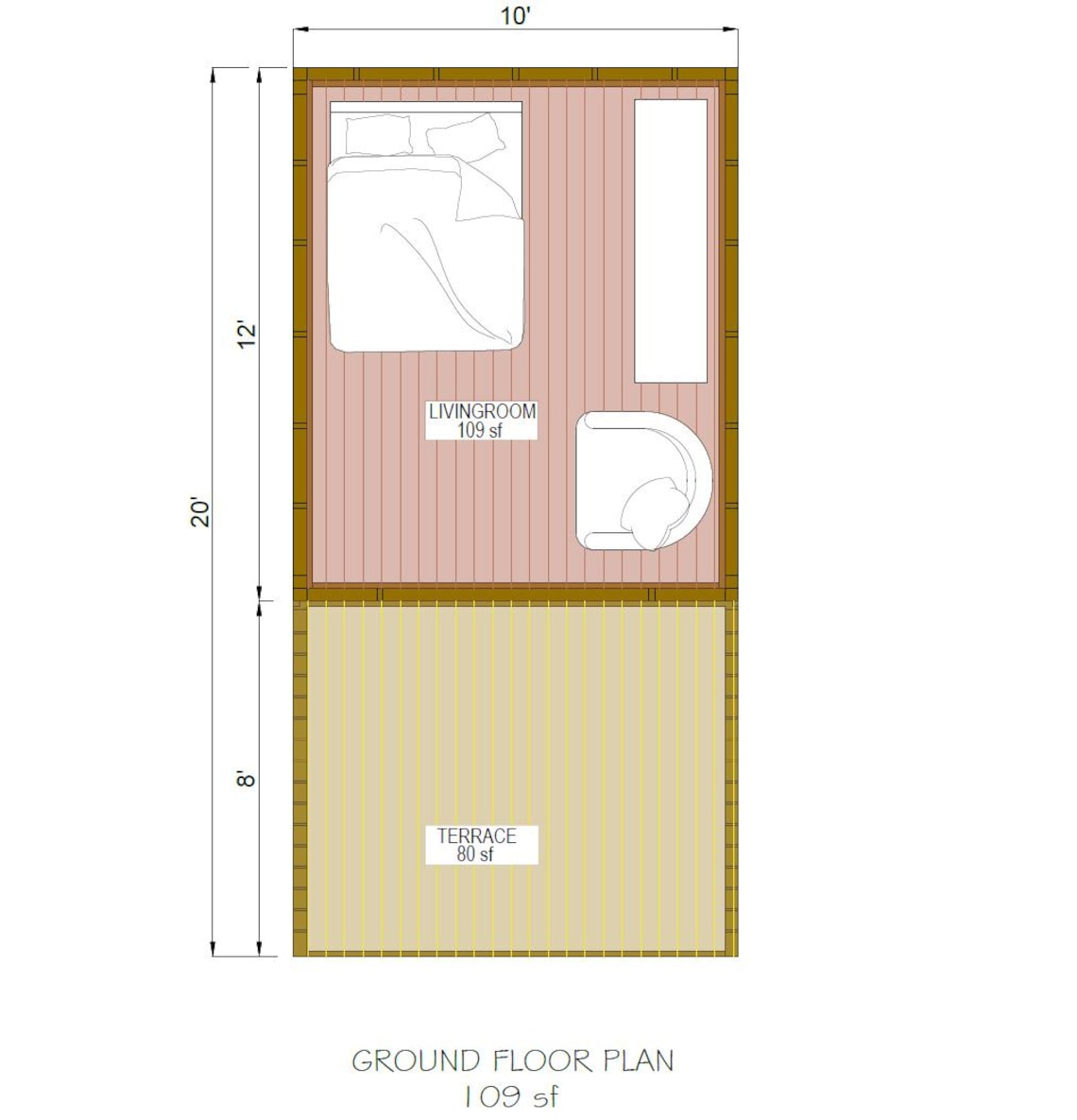 Cabin Plans, Tiny House Build Blueprint, 12x10 Tiny House Plan ...