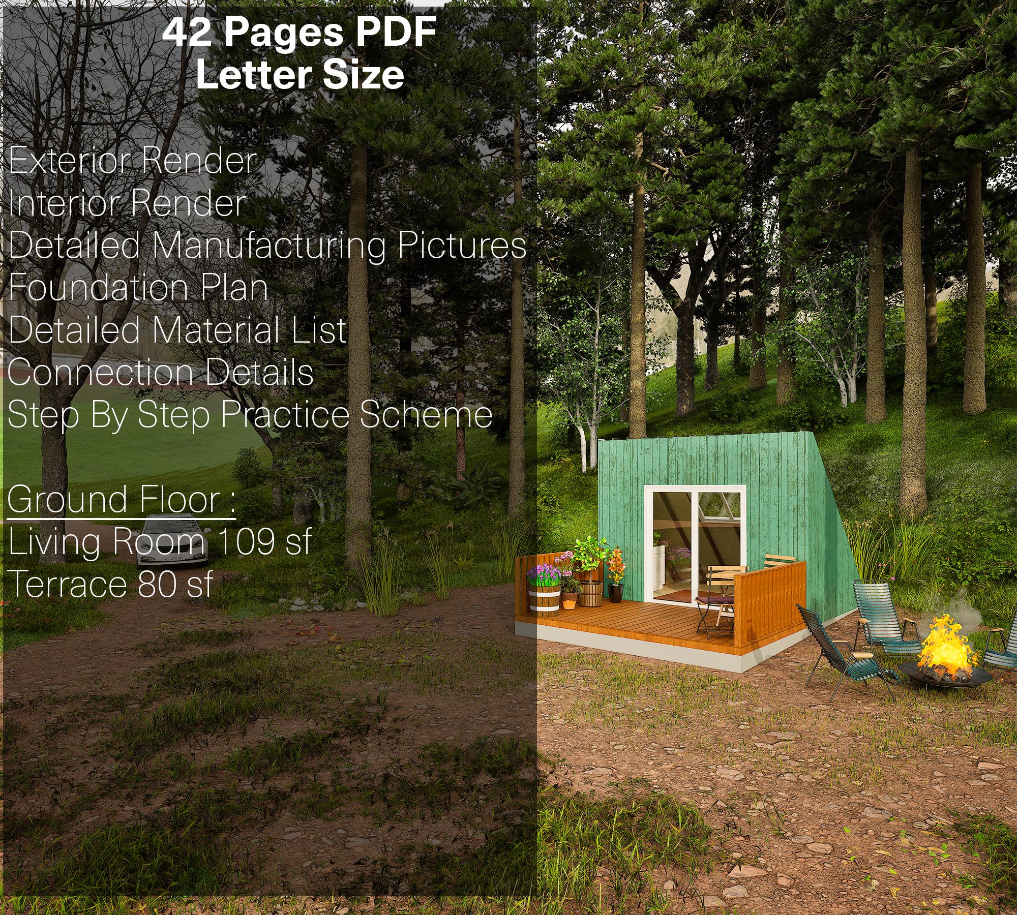 Easy to Build A Frame Cabin Plan, Very Small A Frame House, Changeable ...