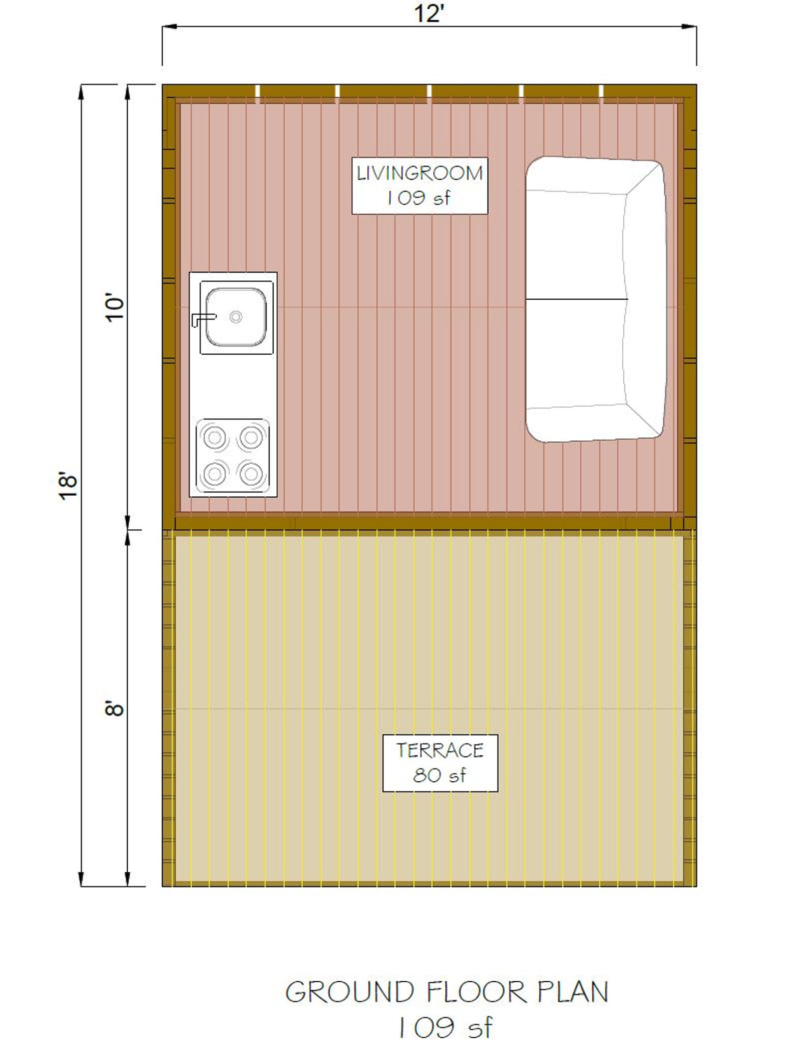 Easy to Build A Frame Cabin Plan, Very Small A Frame House, Changeable ...