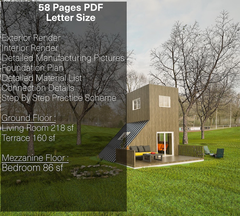 Modular Tiny House Plan: 12x20 Cube Cabin, Expandable Design (PDF ...