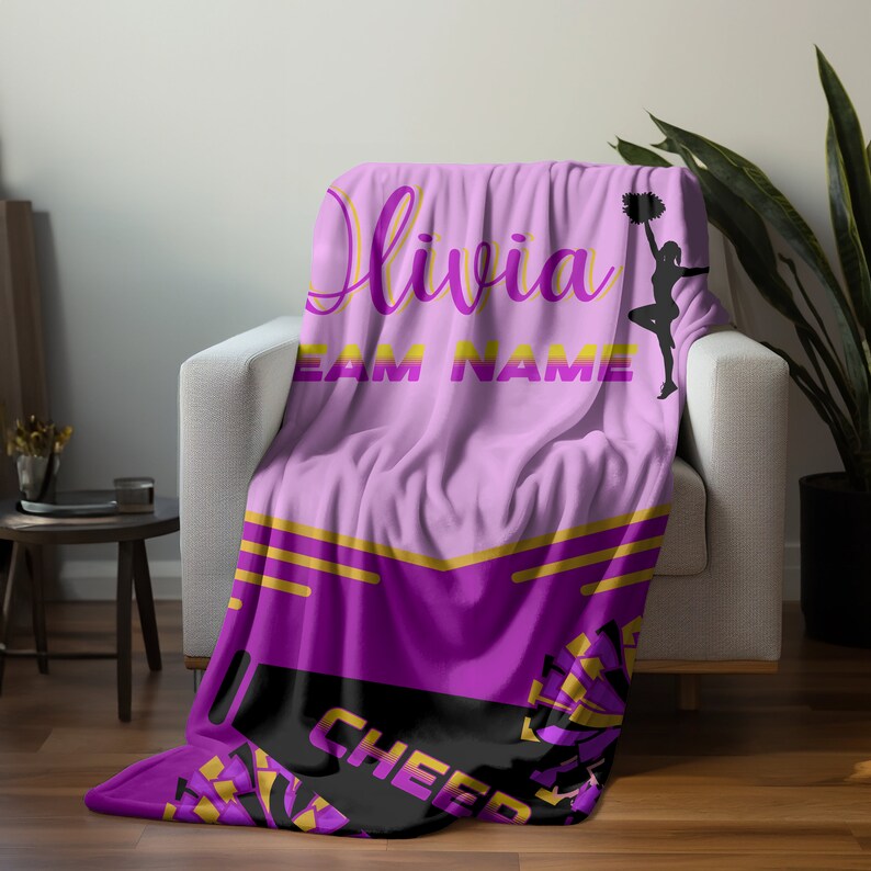 Personalized Cheerleading Blanket, Cheerleader Blanket, Cheer Blanket ...
