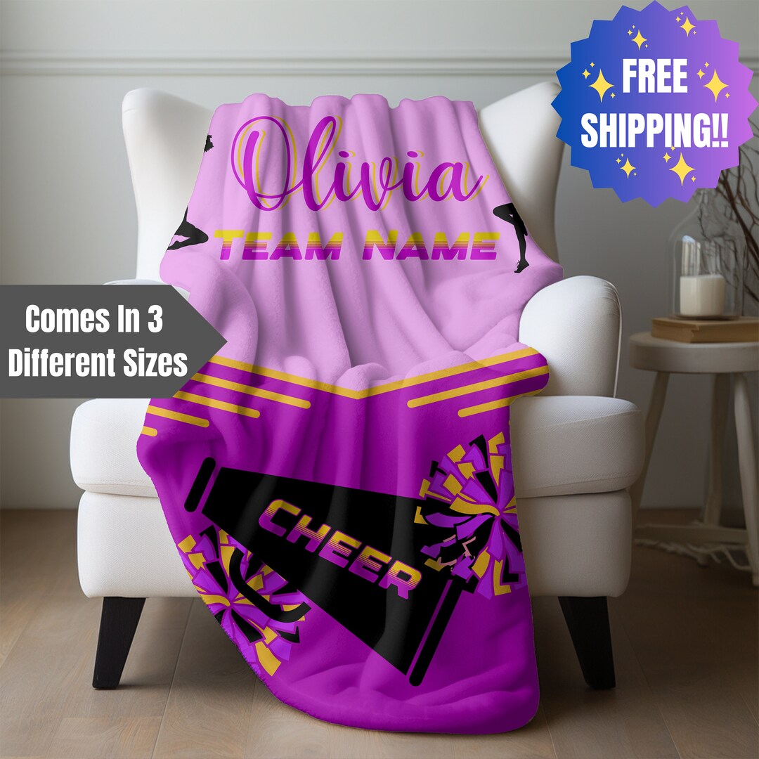 Personalized Cheerleading Blanket, Cheerleader Blanket, Cheer Blanket ...