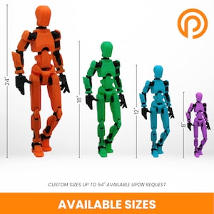 3D Printed Articulated Action Figure: Customizable Dummy 13 - Etsy