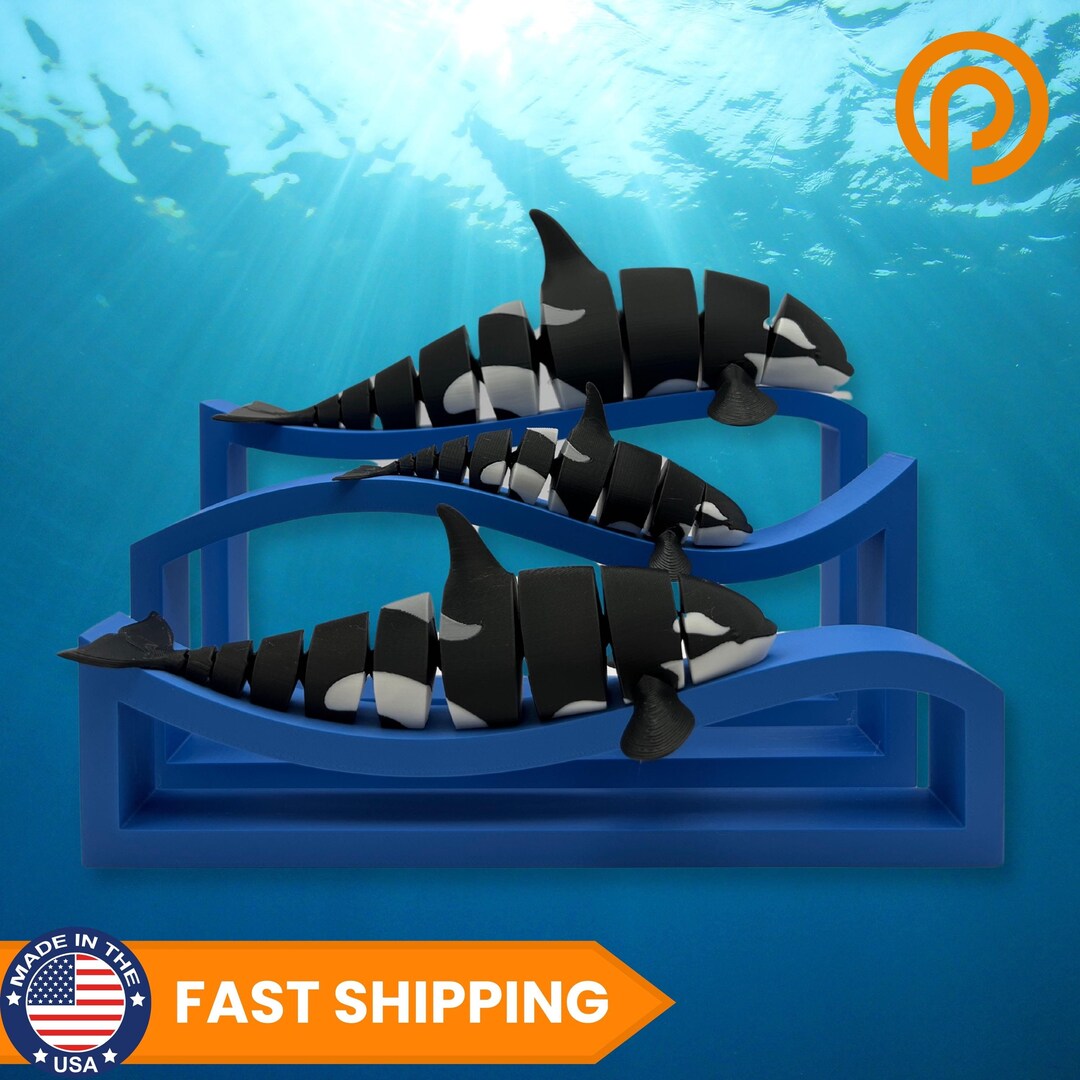 Buy Orca Whale 3D Printed Figure in Black and White Available in 3 ...