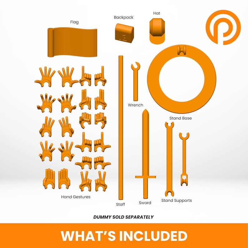 3D Printed Dummy 13 Accessory Pack, Custom Weapons & Hands - Etsy
