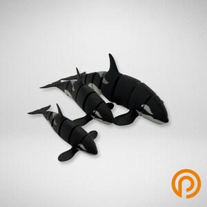 3D Printed Articulated Orca Whale Fidget Toy - Articulating Killer ...