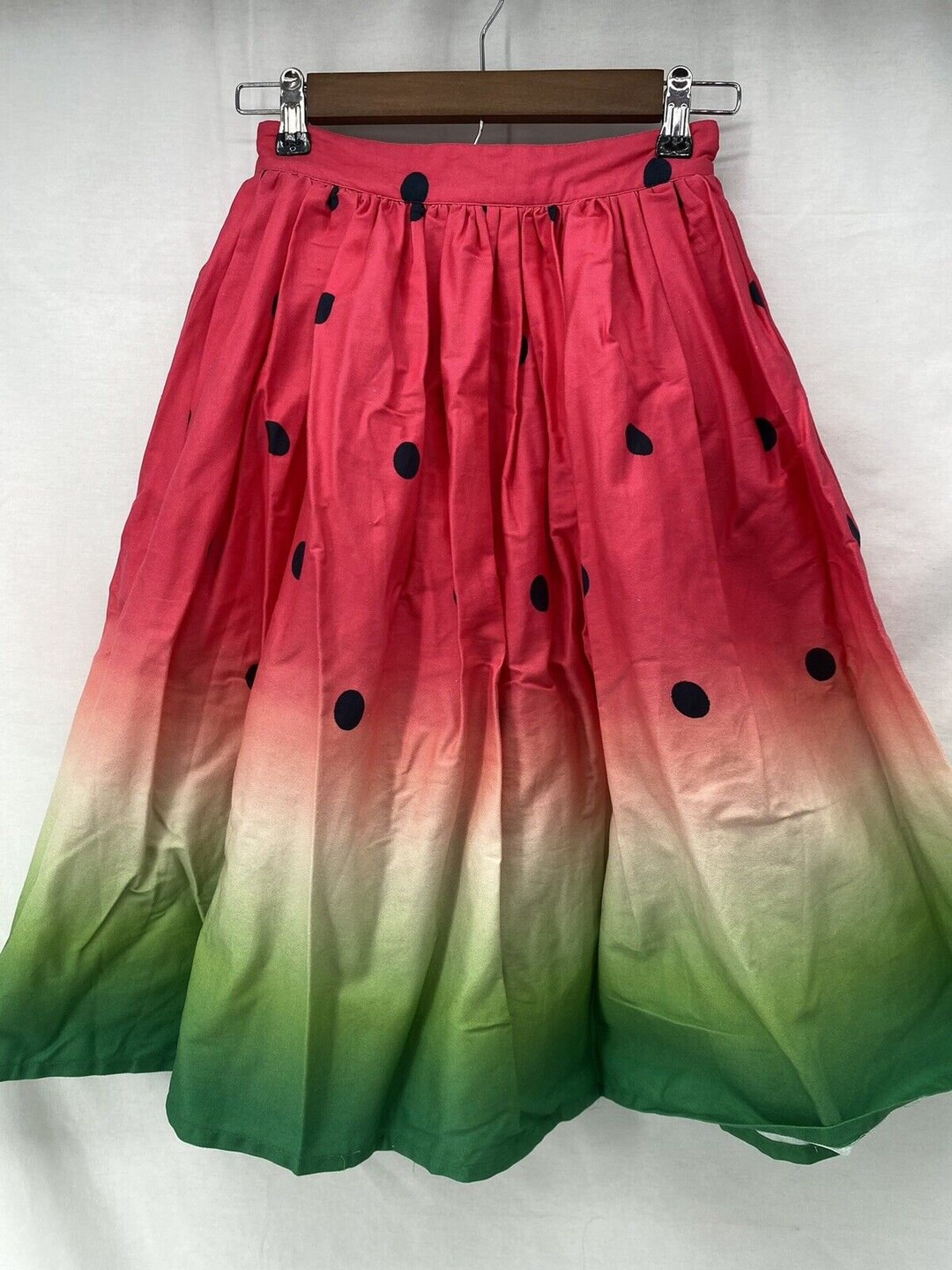Vintage Women's Watermelon Fruit Swing Skirt Pleate Summer Size Xs Size ...