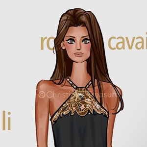 Fashion Illustration | Bombshell Model Drawing | Red Carpet Art Print ...