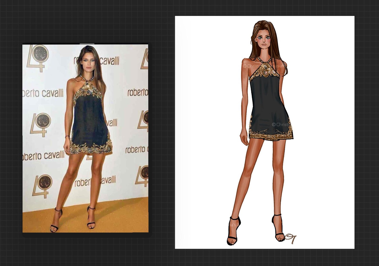 Fashion Illustration | Bombshell Model Drawing | Red Carpet Art Print ...